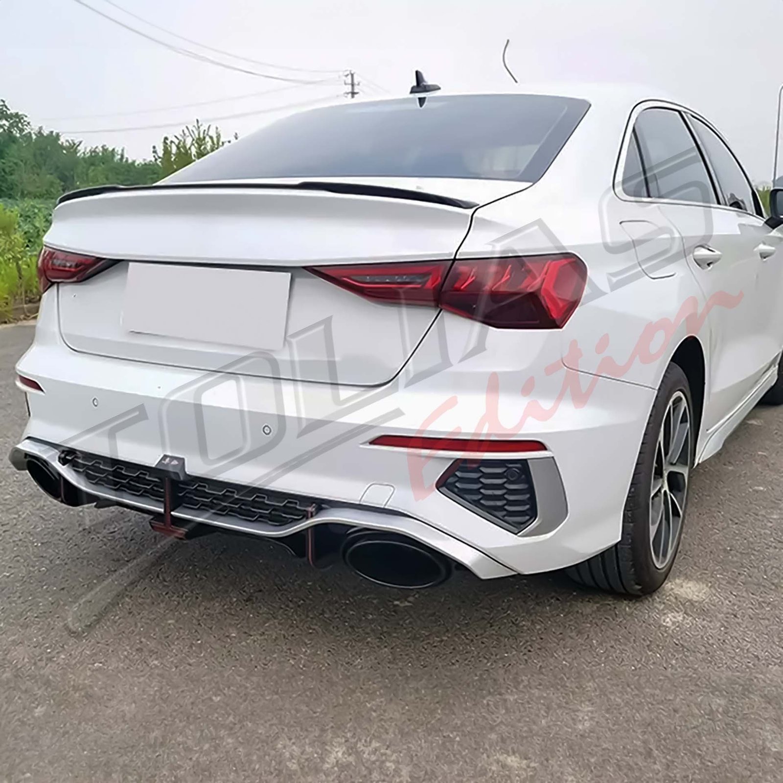 AUDI A3 8Y 20- REAR DIFFUSER WITH TIPS TYPE RS3