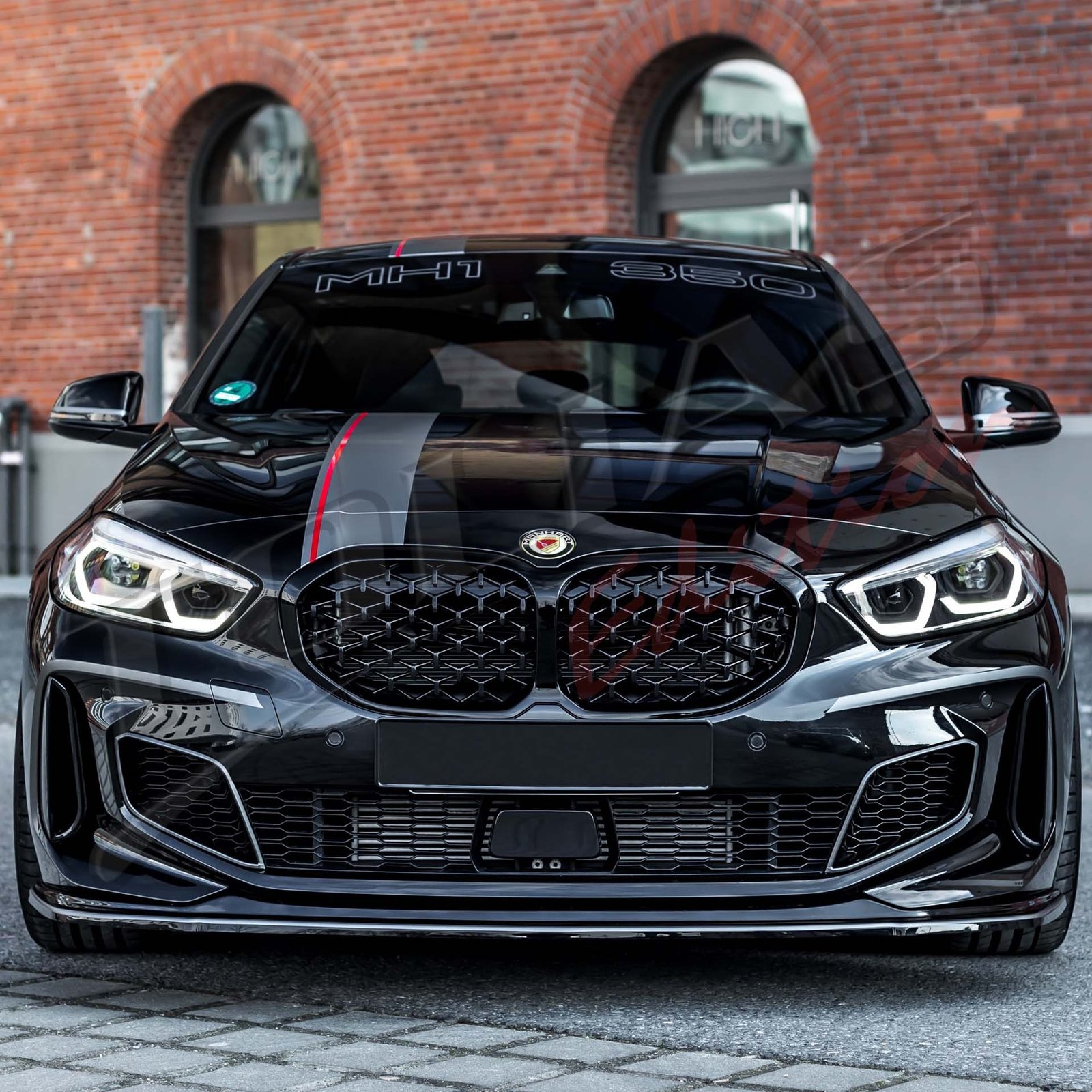 BMW SERIES 1 F40 19-22 FRONT SPOILER GLOSS BLACK FOR M FRONT BUMPER