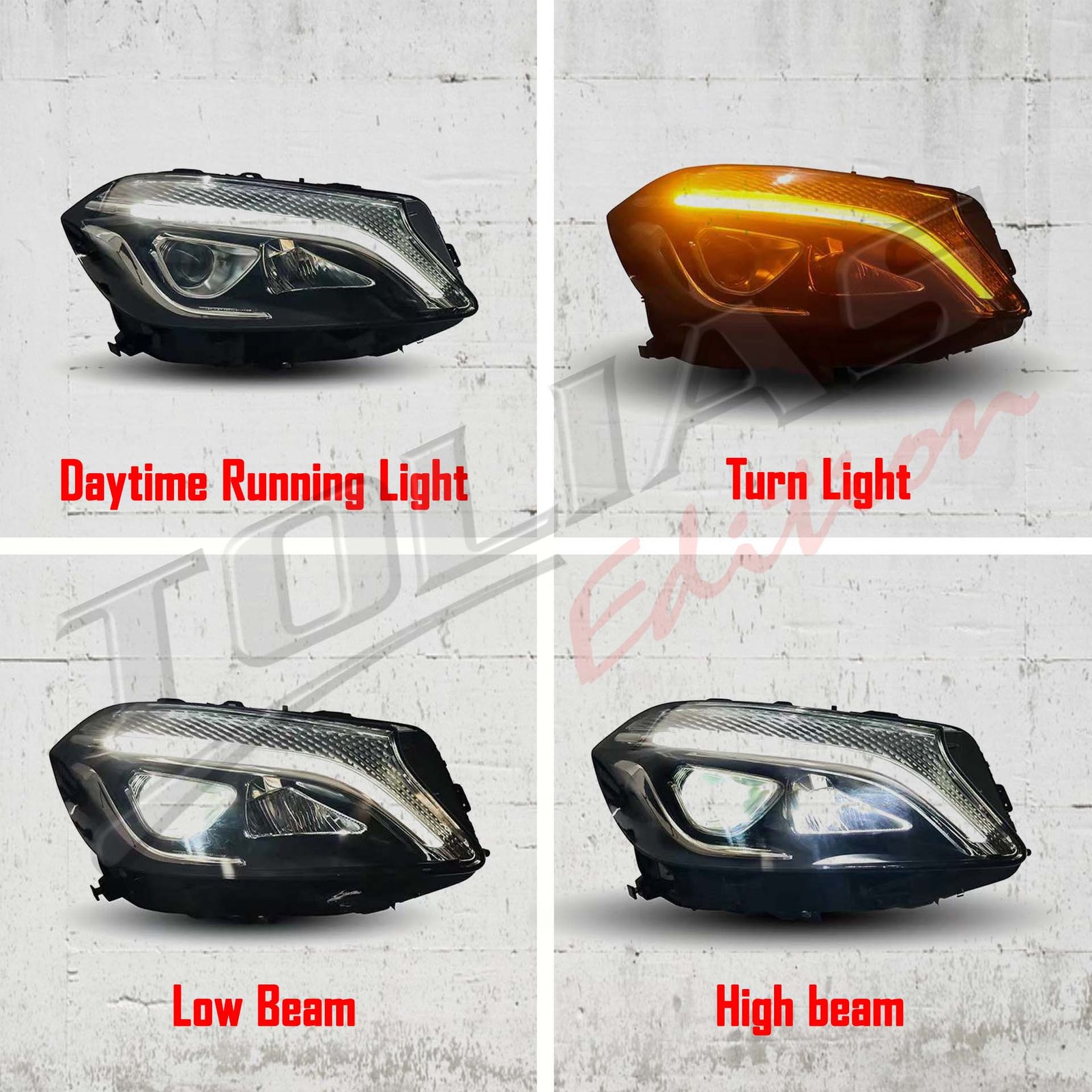 MERCEDES A CLASS W176 12-15 & 15-18 HEADLIGHTS TYPE UPGRADE FOR XENON
