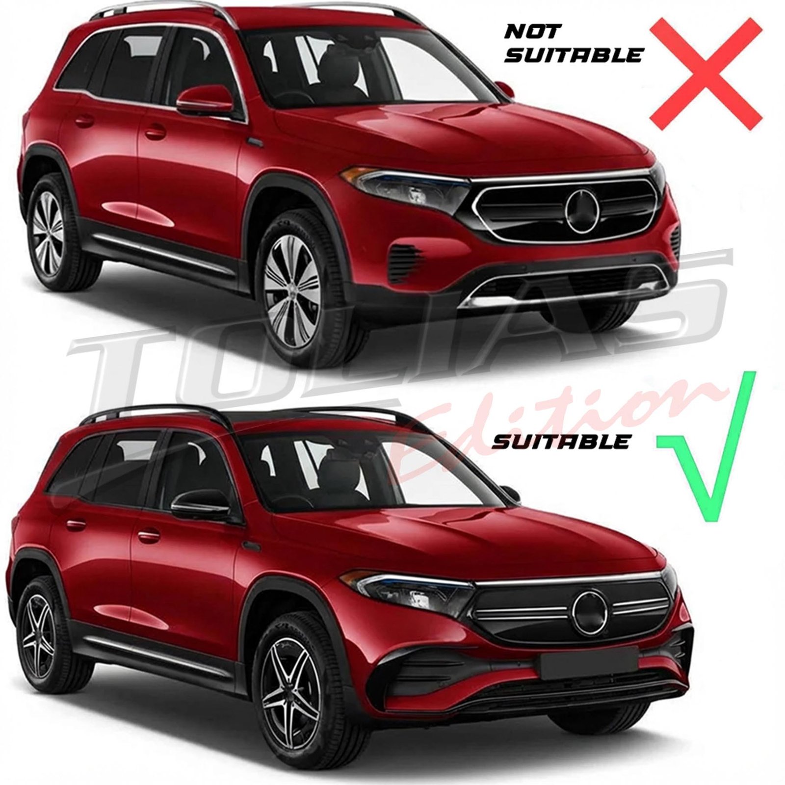 MERCEDES EQB X243 21- GRILLE TYPE GT PANAMERICANA CHROME/BLACK HIGH ...