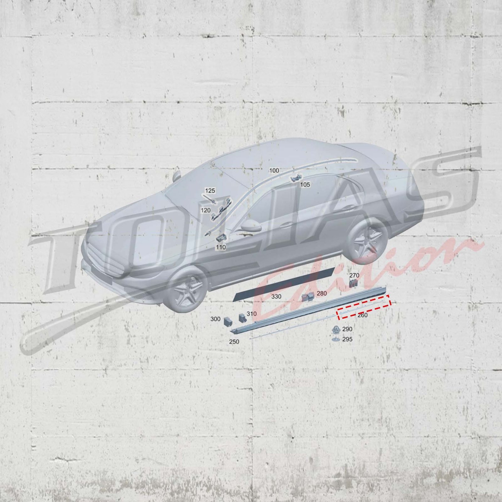 MERCEDES E CLASS W213 SHORT WHEELBASE 16-20 & 20- SEDAN REAR SIDE SILL ...